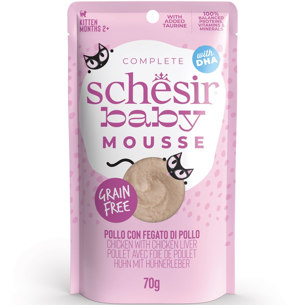 Schesir Baby Mousse Chicken With Chicken Liver Grain-Free Kitten Pouch Cat Food | Kohepets