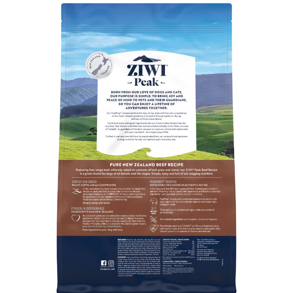 ZiwiPeak Air-Dried Beef Dog Food | Kohepets