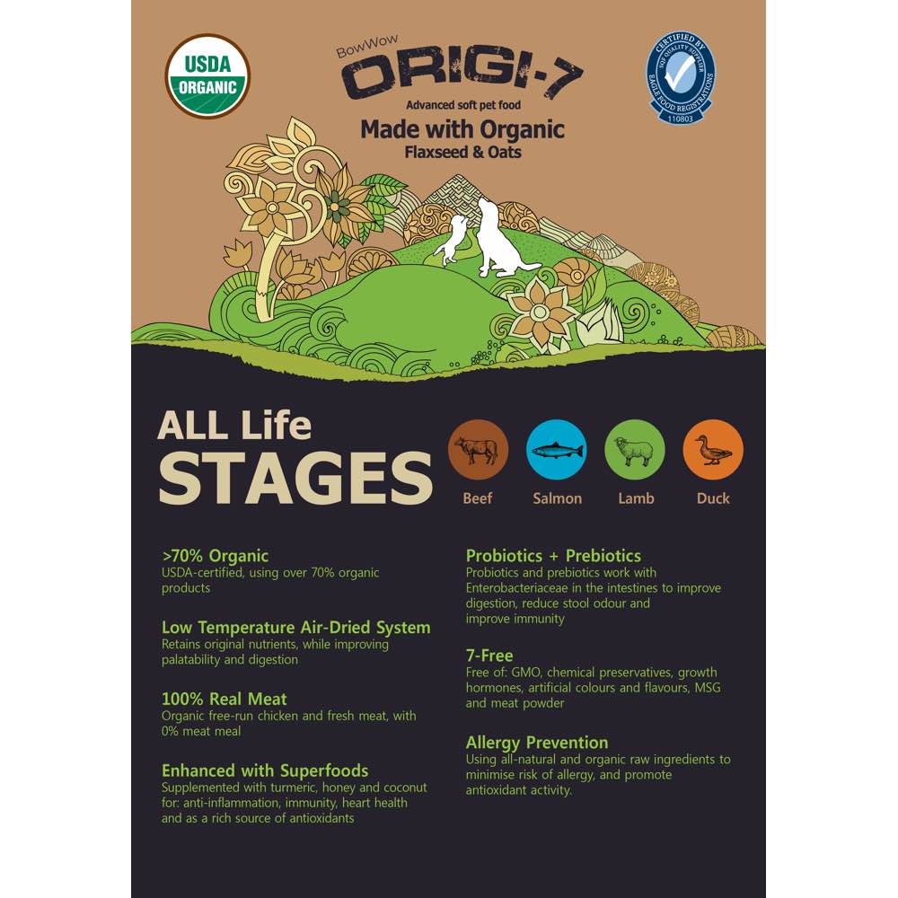 Bow Wow Origi-7 Salmon Air-Dried Soft Dry Dog Food 2kg | Kohepets