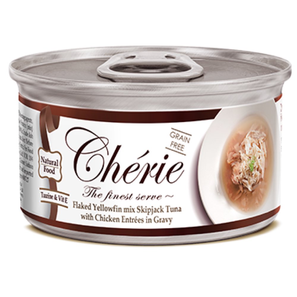 Cherie Flaked Yellowfin mix Skipjack Tuna with Chicken Entrées in Gravy ...