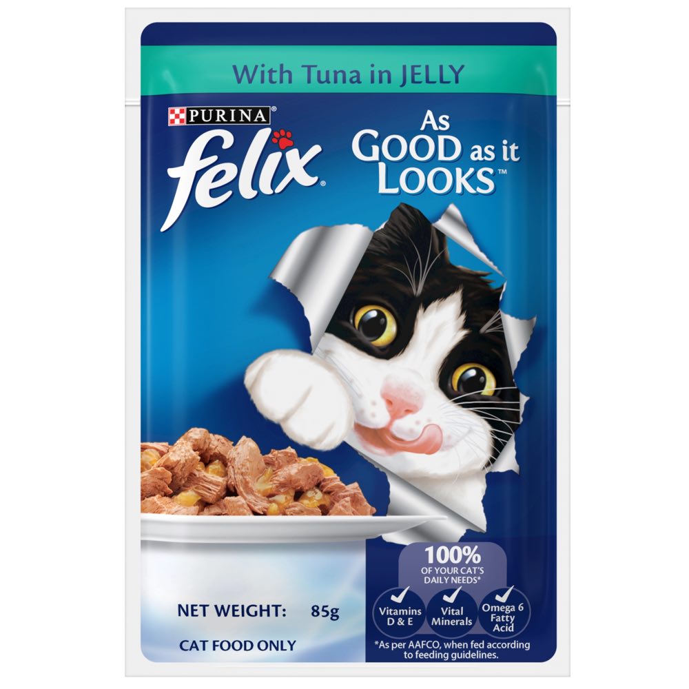 Purina Felix Tuna in Jelly Adult Pouch Cat Food 85g x12 | Kohepets