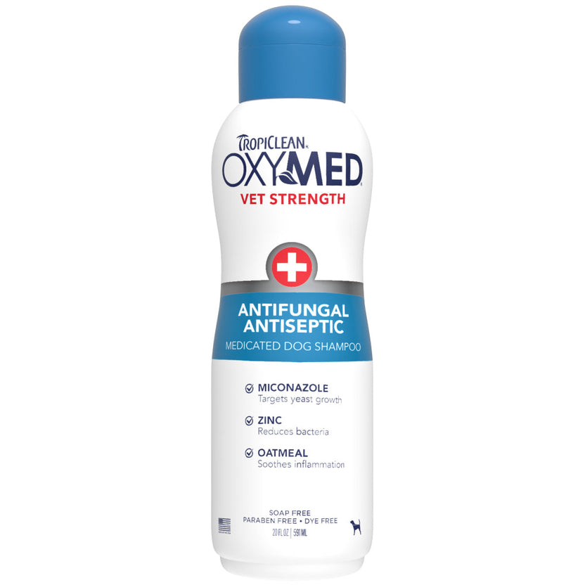 TropiClean OxyMed Antifungal Antiseptic Medicated Dog Shampoo 20oz ...