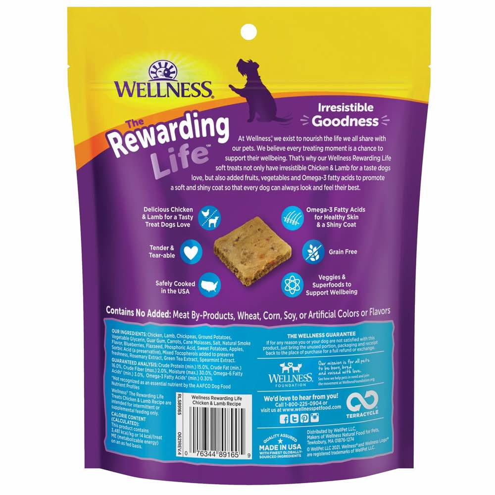 Wellness Soft WellBites Chicken & Lamb Recipe Dog Treats 6oz | Kohepets