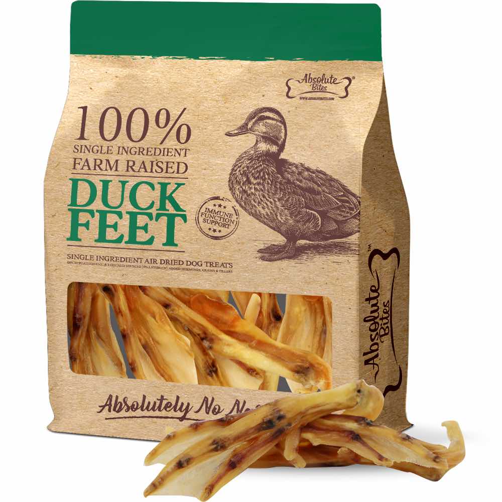Absolute Bites Air Dried Duck Feet Dog Treats | Kohepets