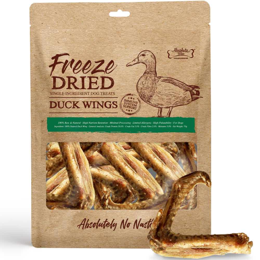 Absolute Bites Duck Wing Freeze Dried Raw Dog Treat 70g | Kohepets