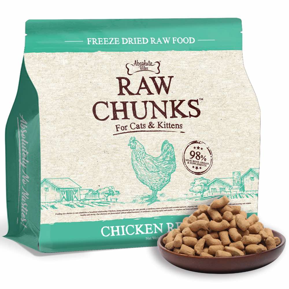 Absolute Bites Raw Chunks Chicken Freeze Dried Cat Food | Kohepets
