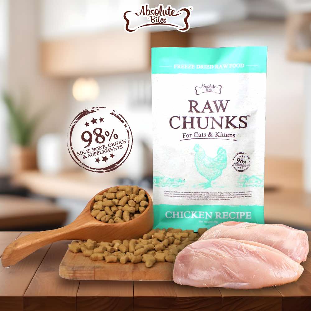 Absolute Bites Raw Chunks Chicken Freeze Dried Cat Food | Kohepets
