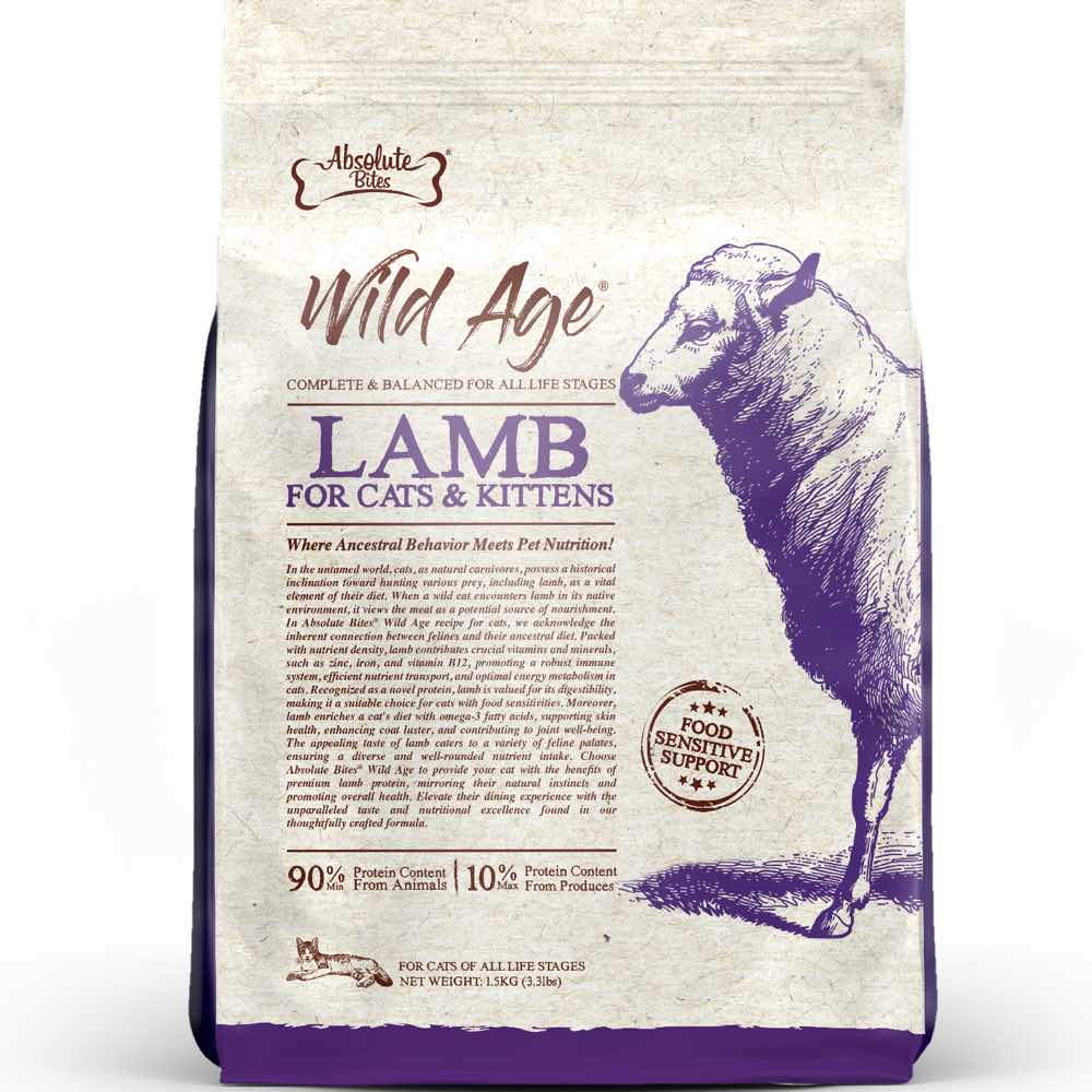 Absolute Bites Wild Age Lamb Dry Cat Food | Kohepets