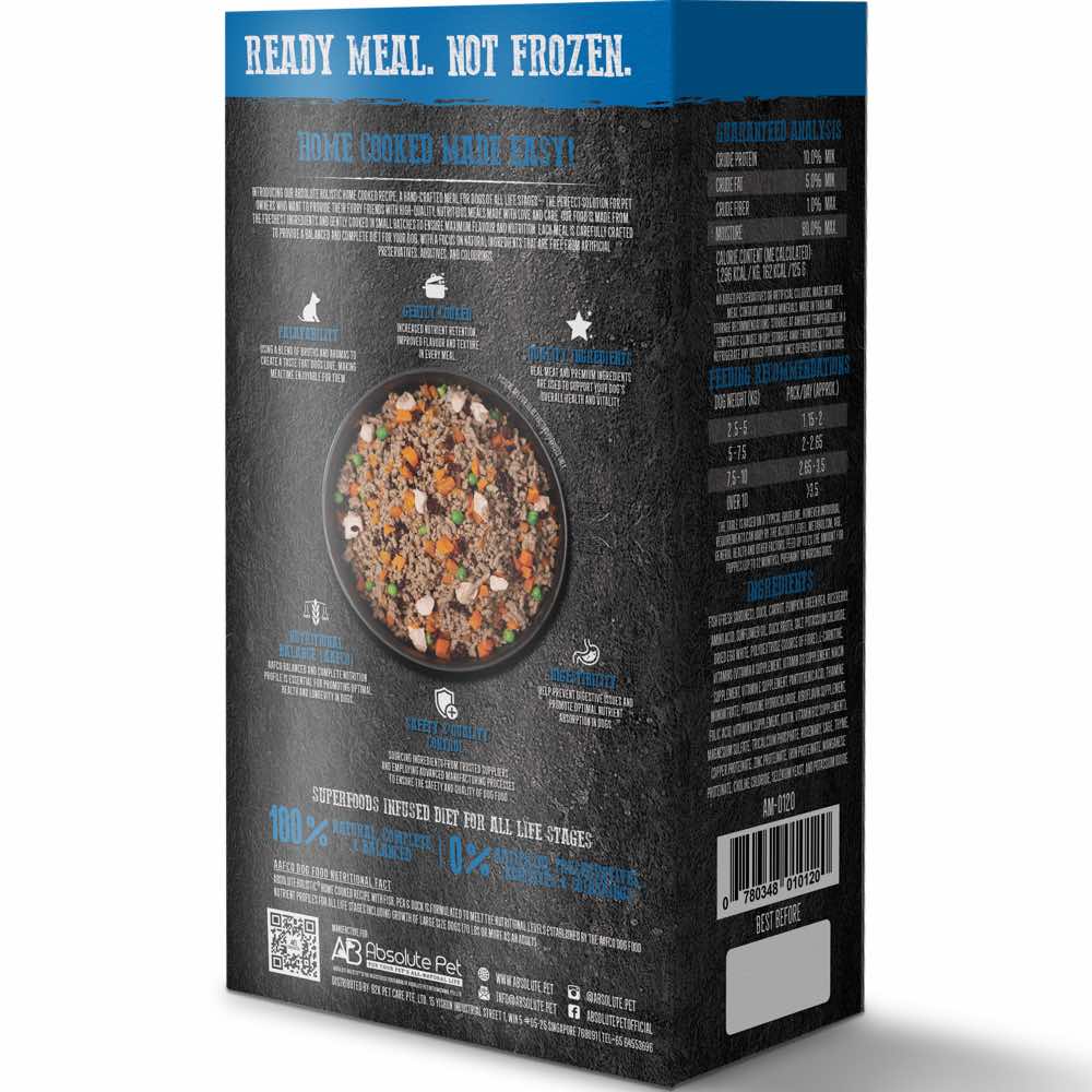 Absolute Holistic Home Cooked Recipe Fish, Peas & Duck Wet Dog Food ...