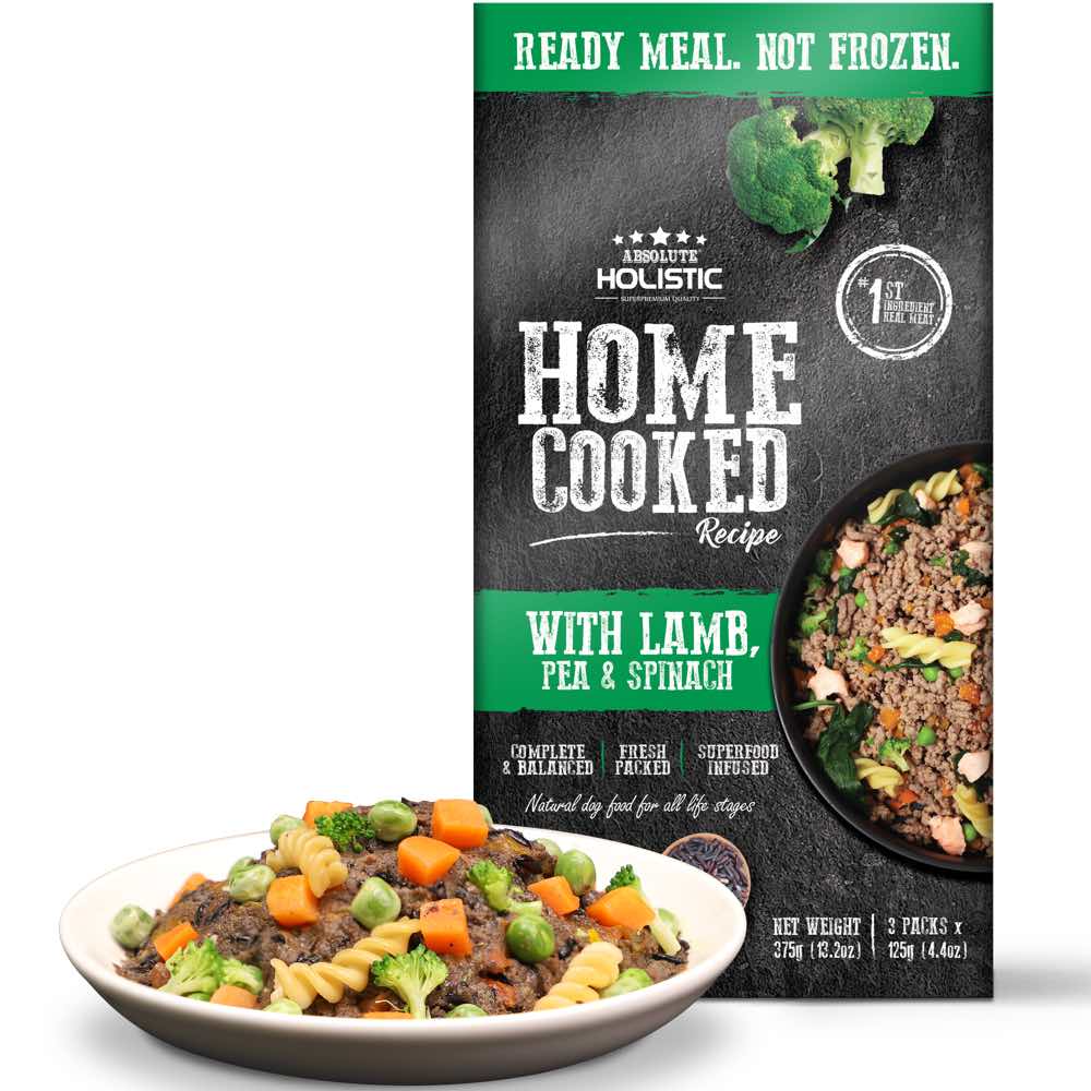 Absolute Holistic Home Cooked Recipe Lamb, Peas & Spinach Wet Dog Food ...