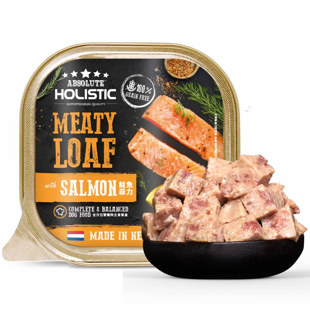 Absolute Holistic Salmon Complete & Balanced Meaty Loaf Wet Tray Dog ...