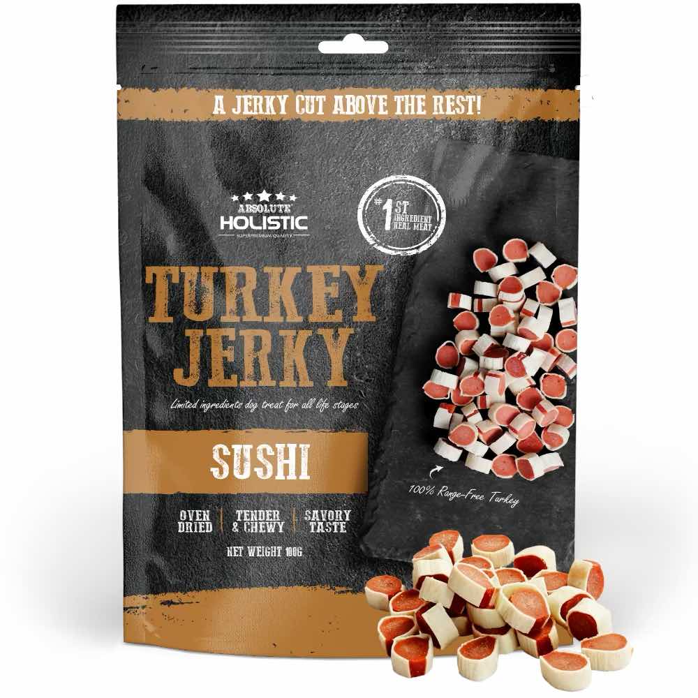 Absolute Holistic Turkey Jerky Sushi Dog Treats | Kohepets