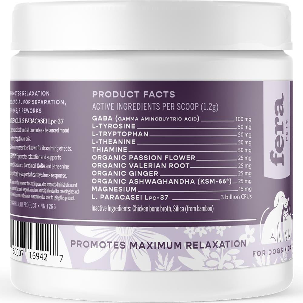 Fera Pets Calming Support Supplement Powder For Cats & Dogs 2.5oz ...