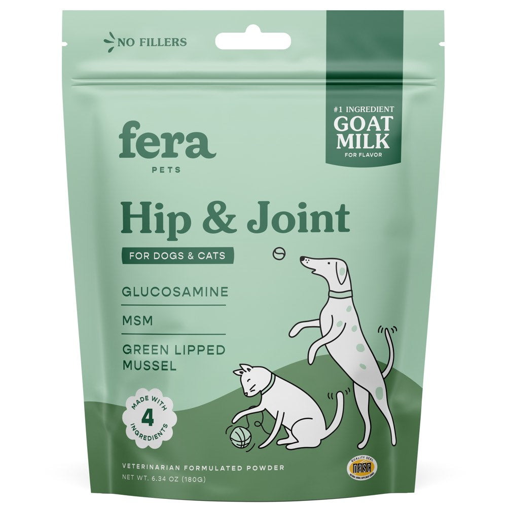 Fera Pets Hip & Joint Goat Milk Supplement Powder For Cats & Dogs 6 ...