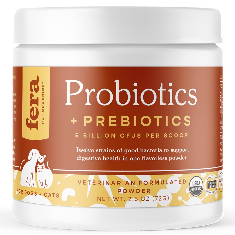 Fera Pets Organic Probiotics + Prebiotics Supplement Powder For Cats ...