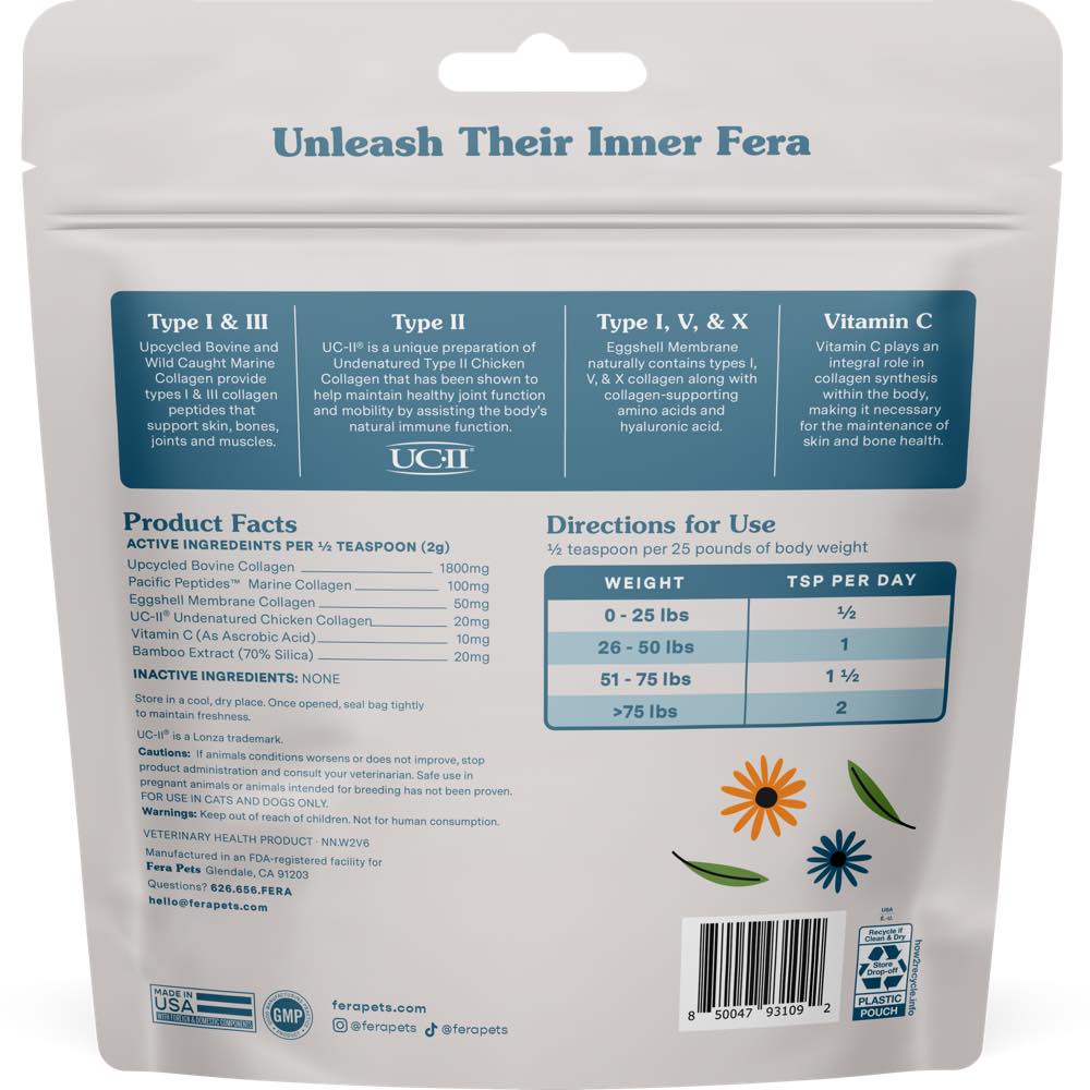 Fera Pets Collagen Plus Supplement Powder For Cats & Dogs 4.23oz | Kohepets