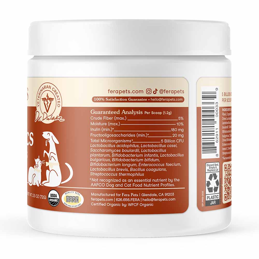Fera Pets Probiotics + Prebiotics Supplement Powder For Cats & Dogs 2 ...