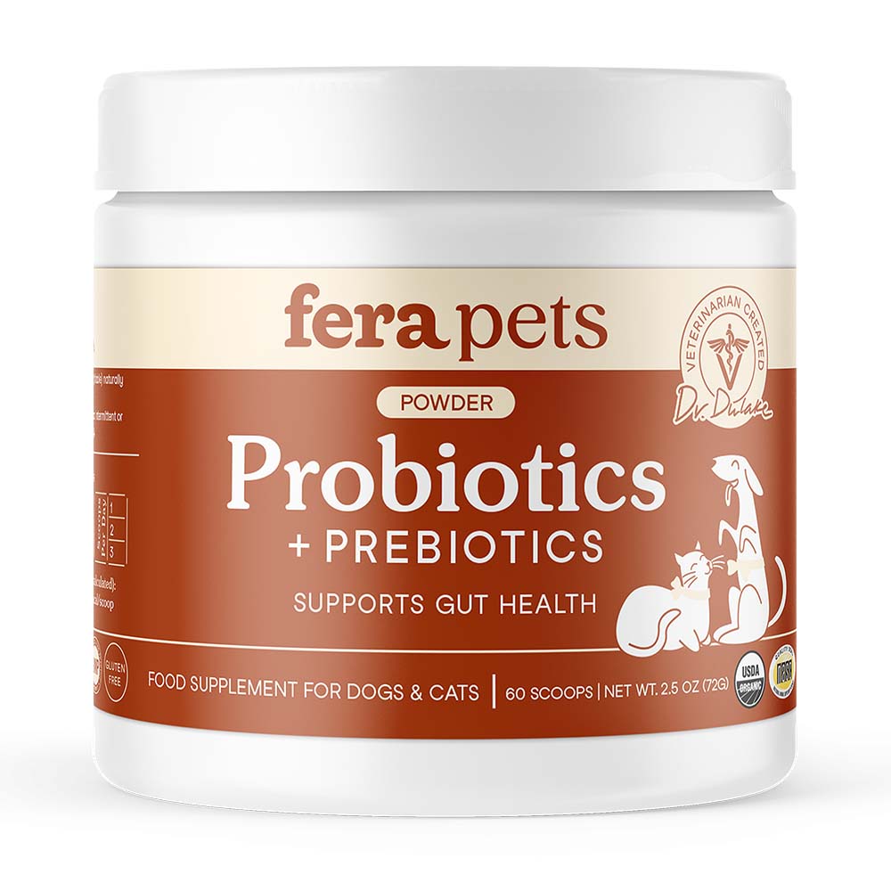 Fera Pets Probiotics + Prebiotics Supplement Powder For Cats & Dogs 2 ...