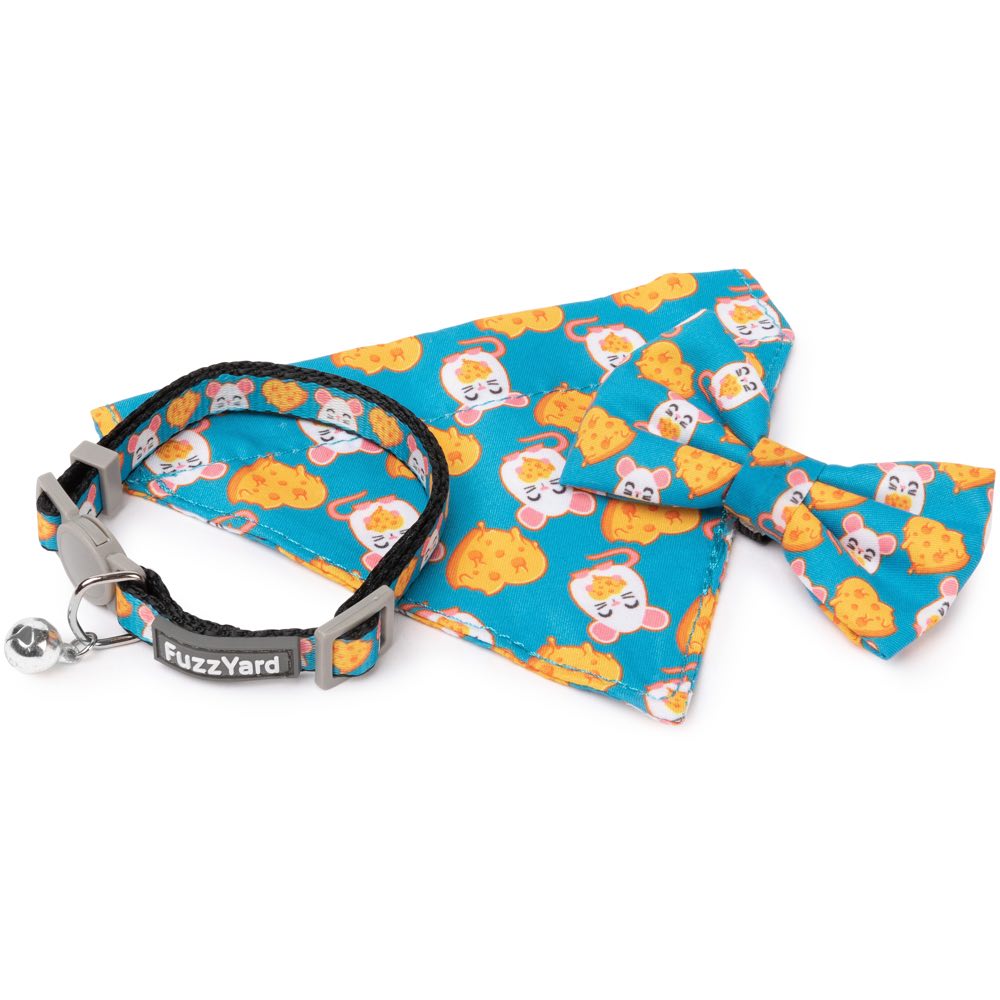 FuzzYard Cat Collar, Bandana & Bowtie Fashion Pack (Cheesy Hearts ...