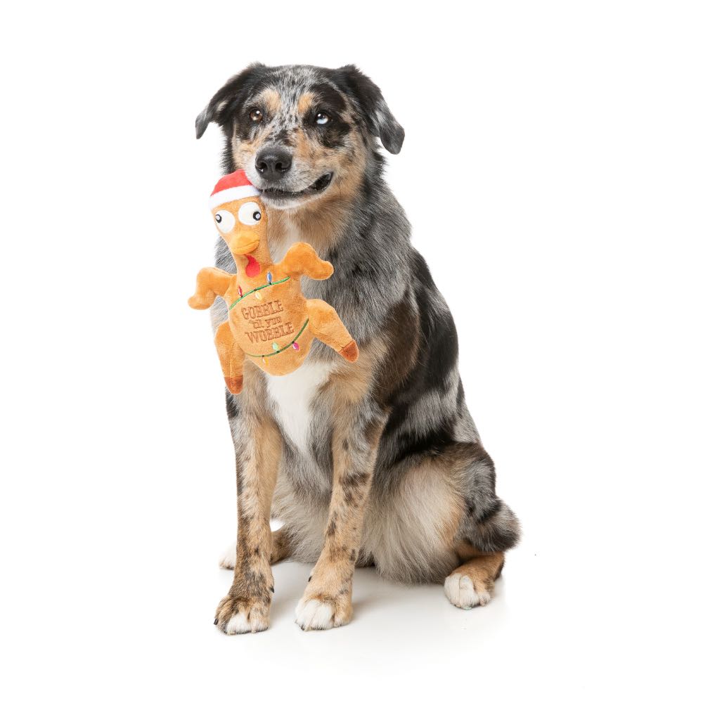 FuzzYard Christmas Gobble Til You Wobble Turkey Plush Dog Toy | Kohepets