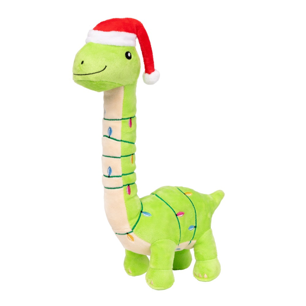 FuzzYard Christmas Lit-a-Saurus Plush Dog Toy | Kohepets