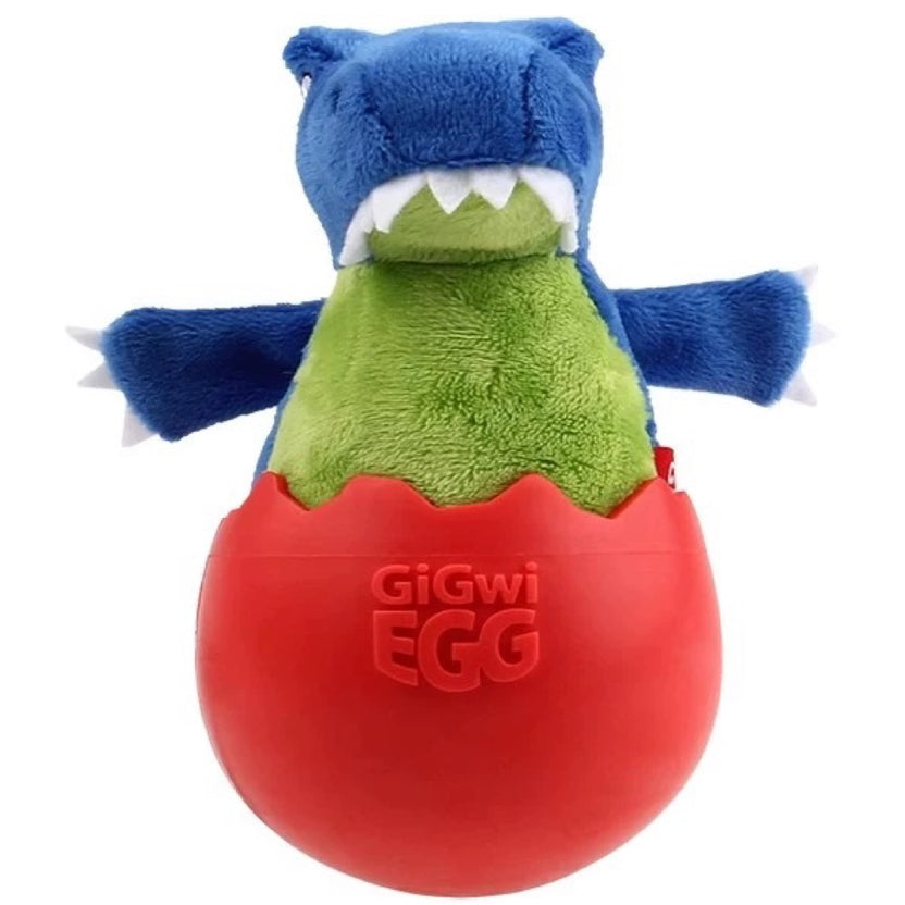 GiGwi Egg Wobble TPR & Plush Dog Toy (Dino) | Kohepets