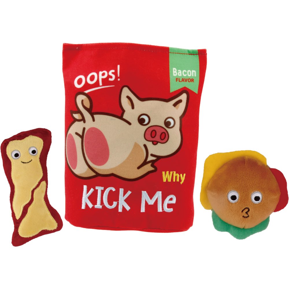 GiGwi Foody Friendz Interactive Plush Dog Toy (Pork Snack Bag) | Kohepets