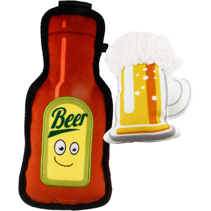 GiGwi Foody Friendz Tough Plush Dog Toy (Beer With Beer Mug) | Kohepets