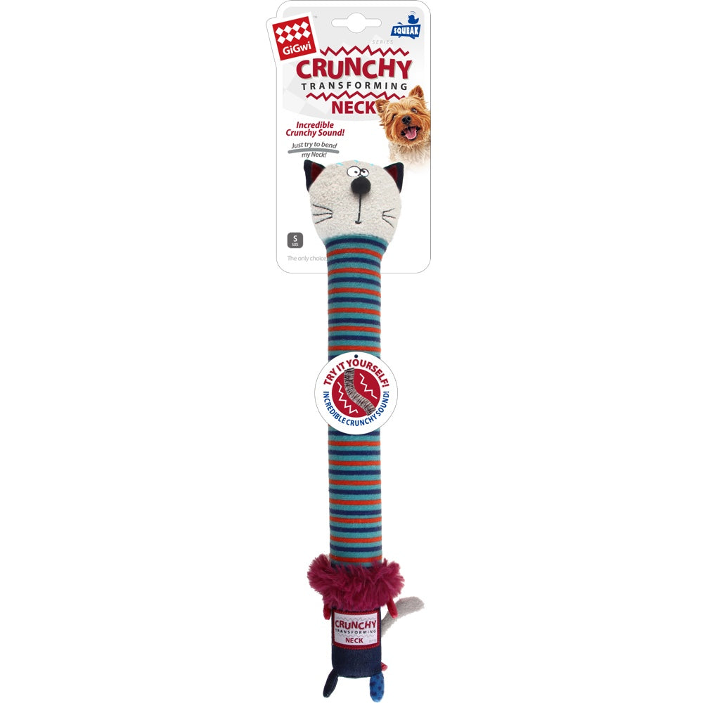 GiGwi Plush Friendz Crunchy Neck Dog Toy (Cat) | Kohepets