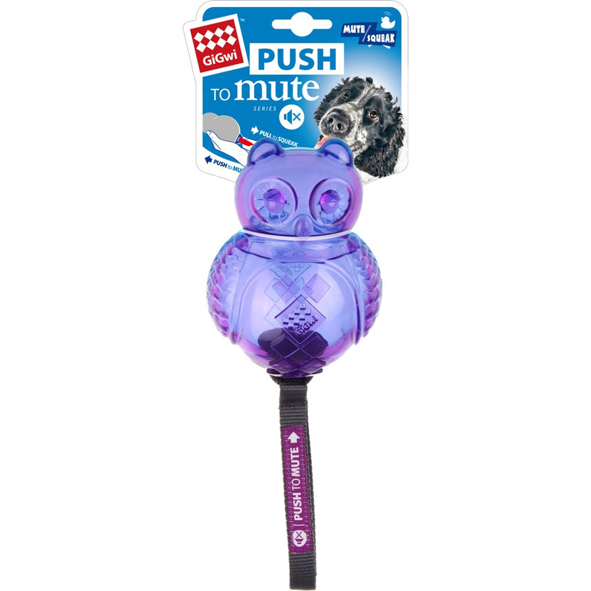 GiGwi Push To Mute Owl Dog Toy (Purple/Blue) | Kohepets
