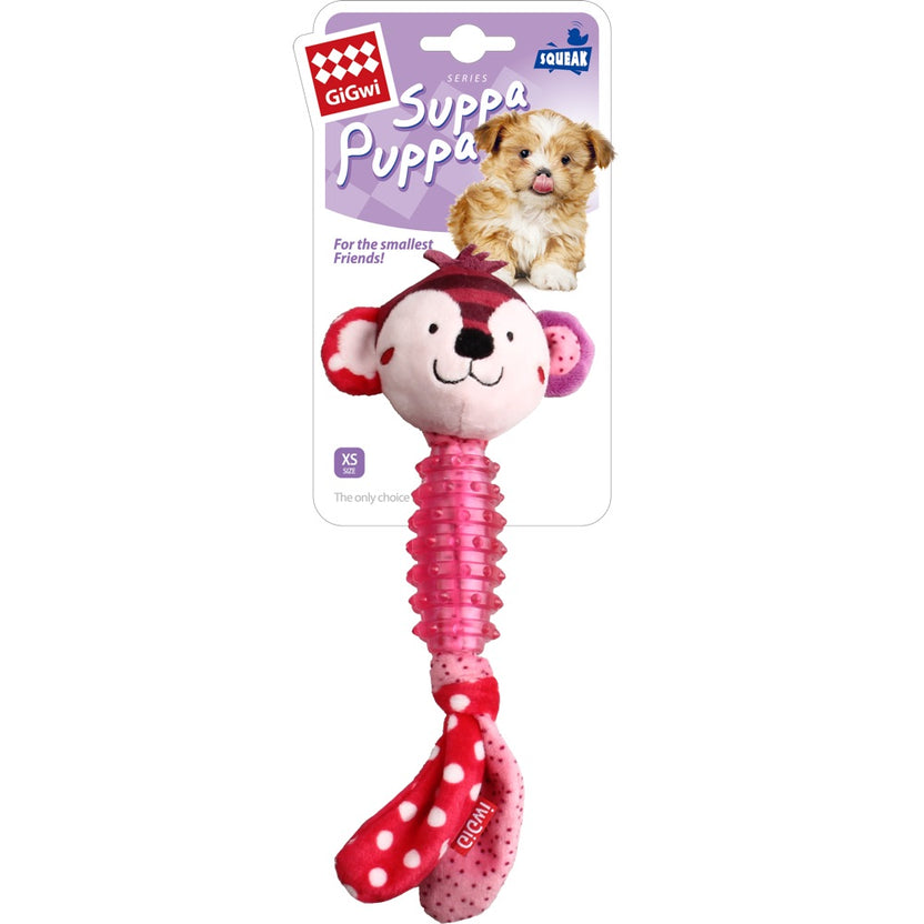 GiGwi Suppa Puppa TPR & Plush Dog Toy (Monkey) | Kohepets