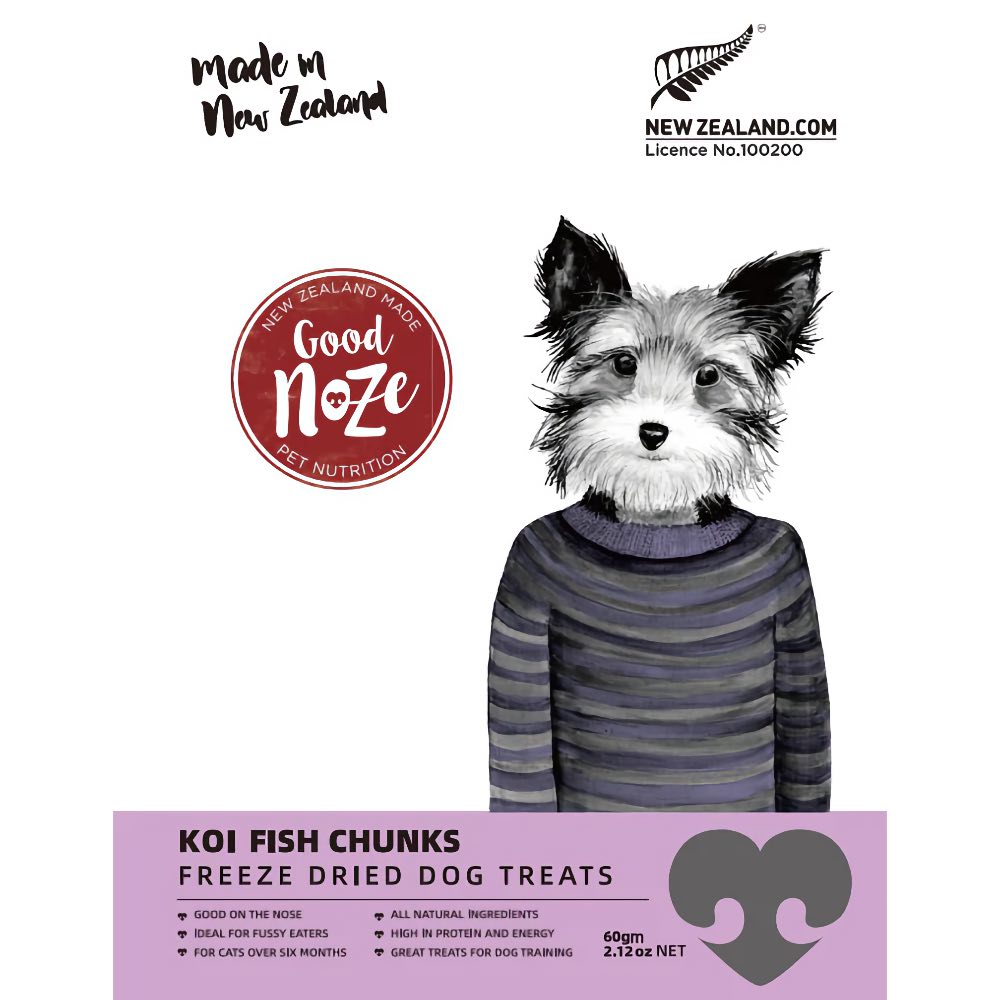 Good Noze Carp Fish Chunks Freeze Dried Dog Treats 60g | Kohepets