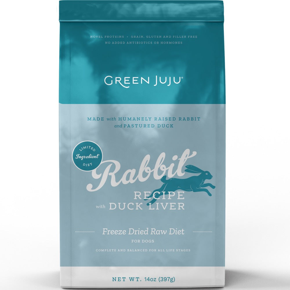 Green Juju Rabbit Recipe With Duck Liver Grain-Free Freeze-Dried Raw ...