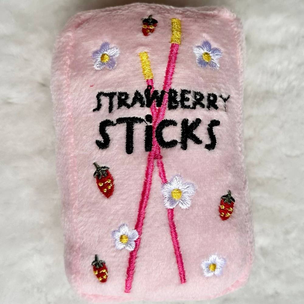 Hey Cuzzies Mini Snackz Strawberry Pawky Interactive Plush Dog Toy ...
