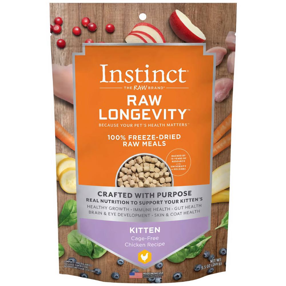 Instinct Raw Longevity Chicken Grain-Free KITTEN Freeze-Dried Raw Cat ...