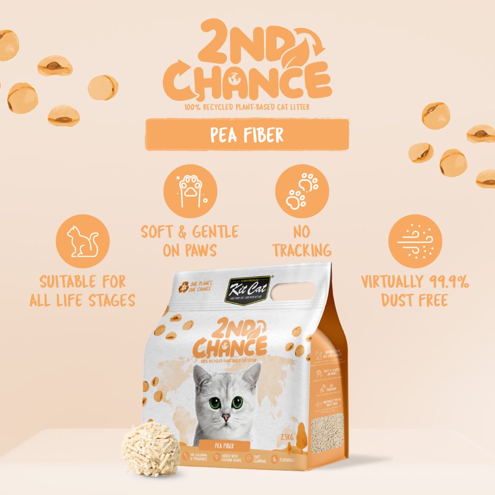 Kit Cat 2nd Chance Pea Fiber Clumping Cat Litter 2.5kg | Kohepets