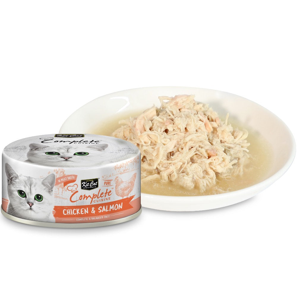 Kit Cat Complete Cuisine Pure Chicken & Salmon Grain-Free Canned Cat ...