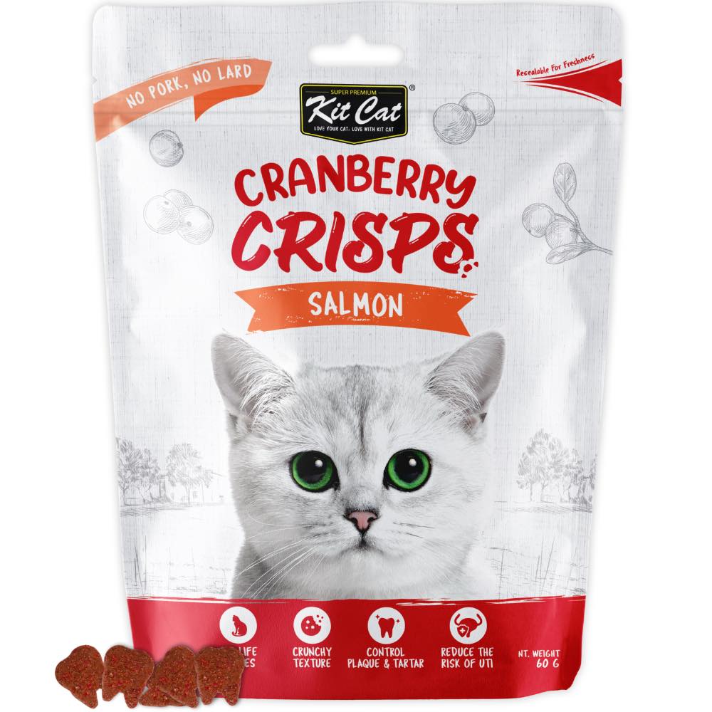 Kit Cat Cranberry Crisps Salmon Cat Treats | Kohepets