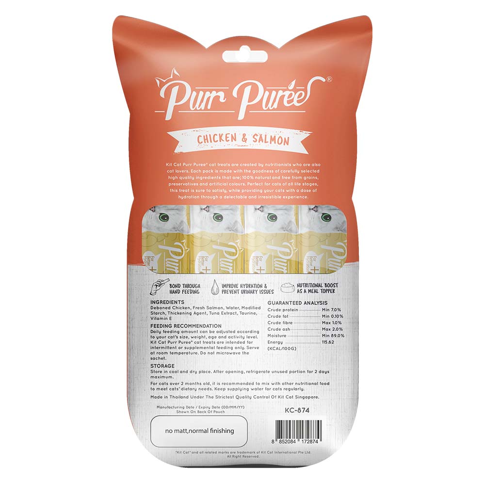 Kit Cat Purr Puree Chicken & Salmon Cat Treats | Kohepets