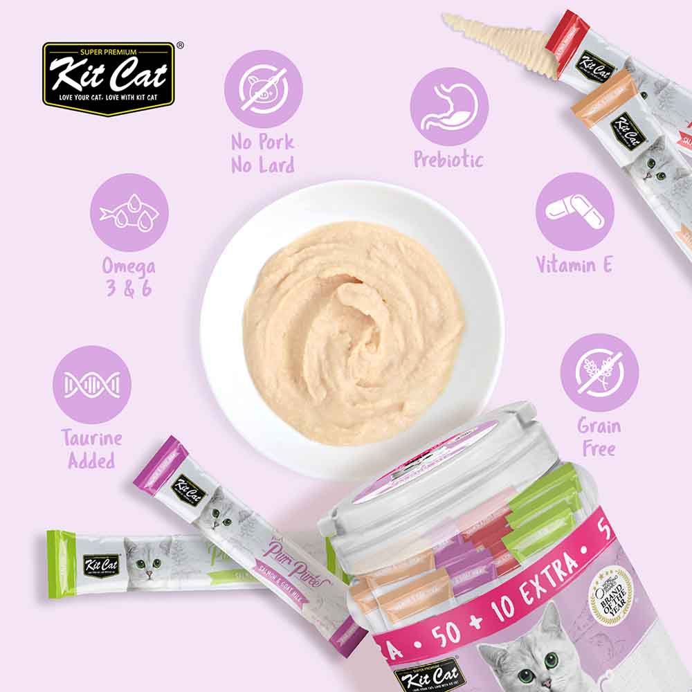 Kit Cat Purr Puree Salmon Mix Assorted Grain-Free Liquid Cat Treats ...