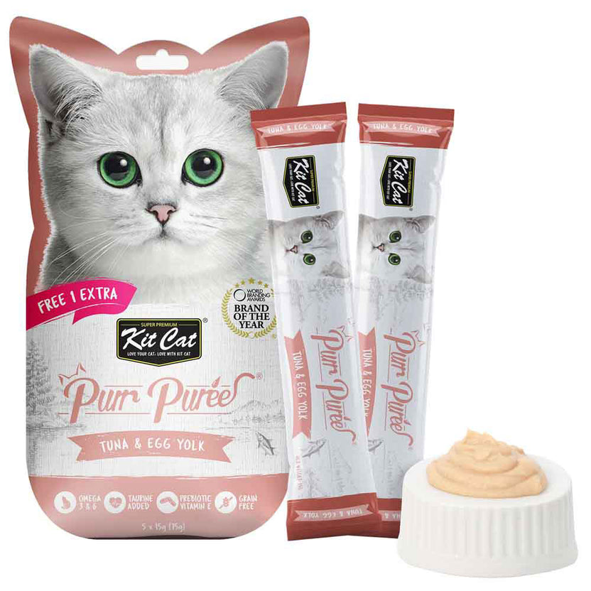Kit Cat Purr Puree Tuna & Egg Yolk Liquid Cat Treats | Kohepets