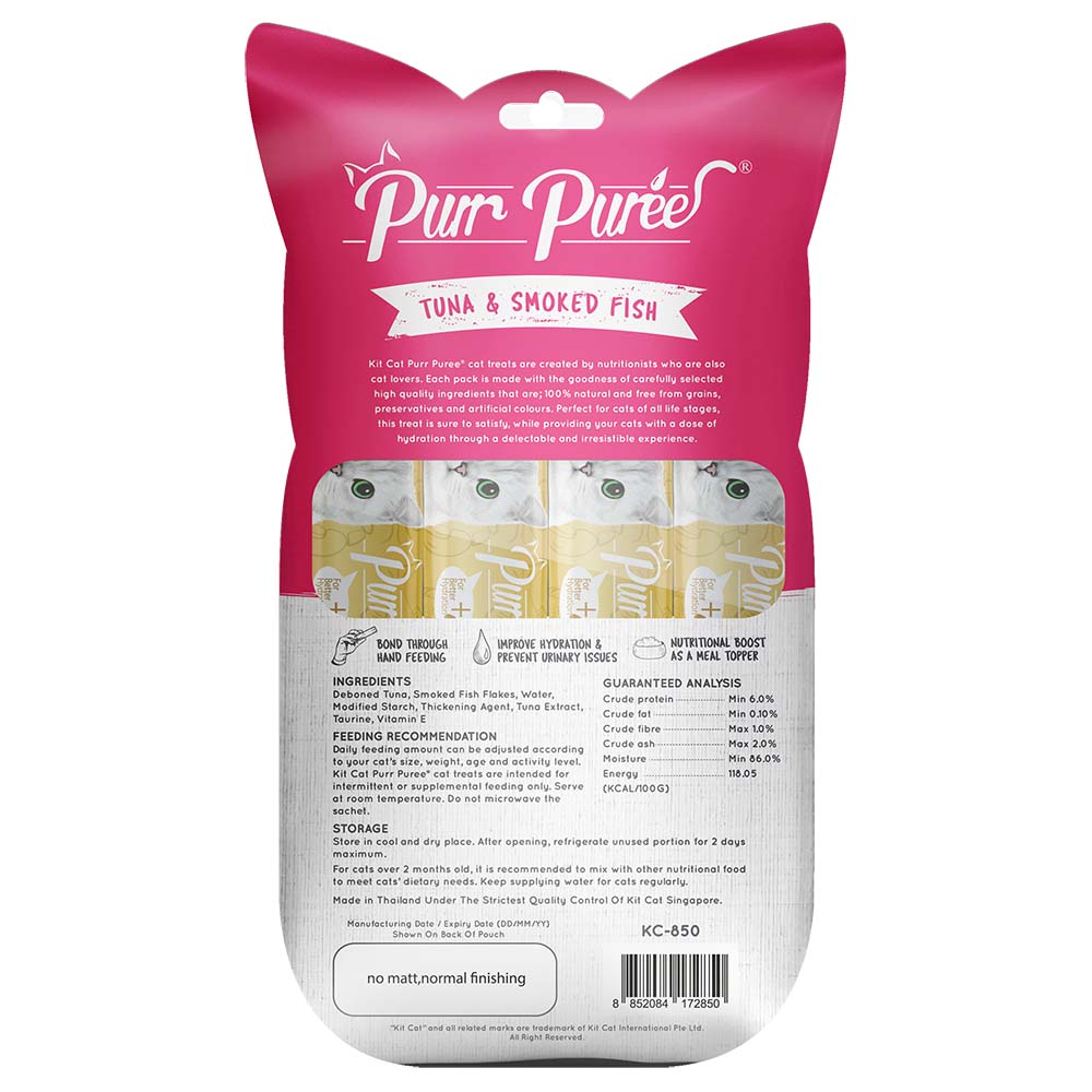Kit Cat Purr Puree Tuna & Smoked Fish Cat Treats | Kohepets