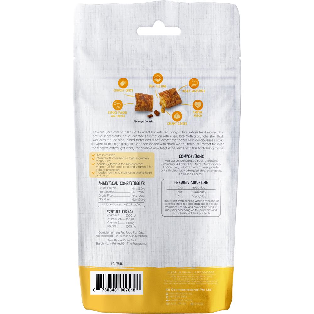 Kit Cat Purrfect Pockets Chicken & Cheese Cat Treats | Kohepets