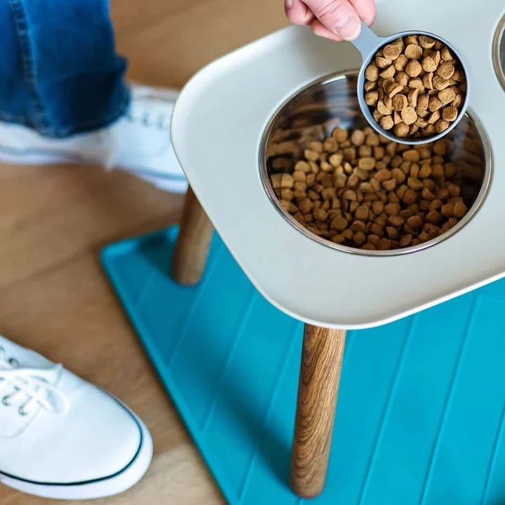 Messy Mutts Adjustable Elevated Double Feeder With Stainless Steel Dog ...