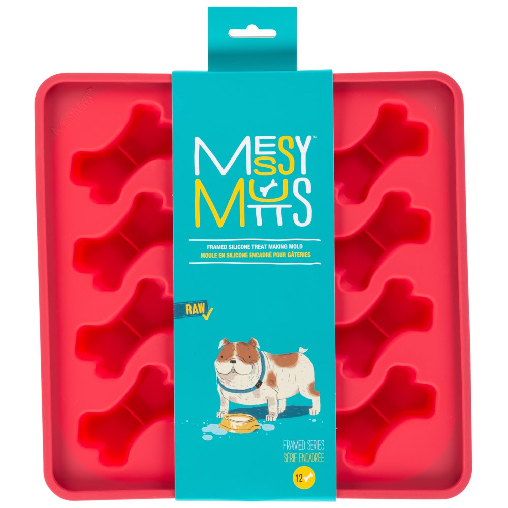 Messy Mutts Framed Silicone Dog Treat Making Mold (12 Bones, Watermelon ...