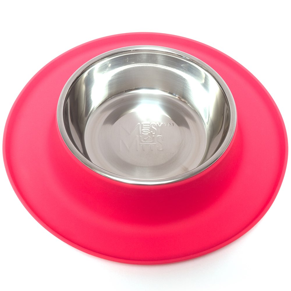 Messy Mutts Single Silicone Feeder With Stainless Steel Dog Bowl ...