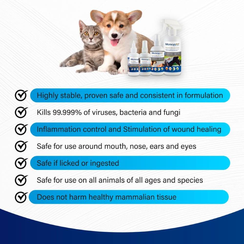 $10 OFF 480ml: MicrocynAH Wound and Skin Care Hydrogel Spray For Dogs ...