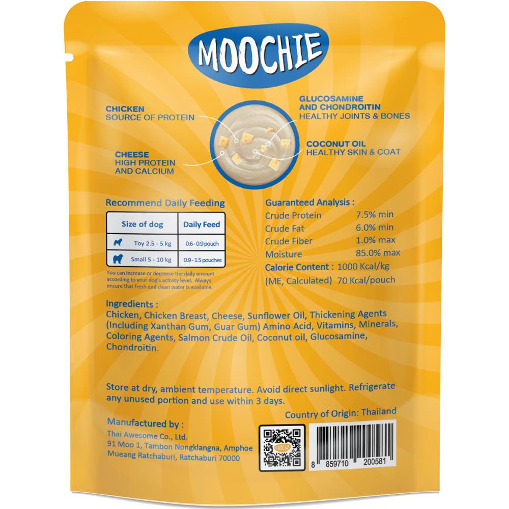 Moochie Chicken Mousse With Cheese Grain-Free Liquid Dog Treat 70g ...
