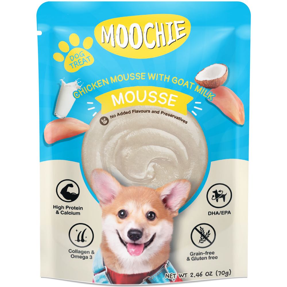 Moochie Chicken Mousse With Goat Milk Grain-Free Liquid Dog Treat 70g ...