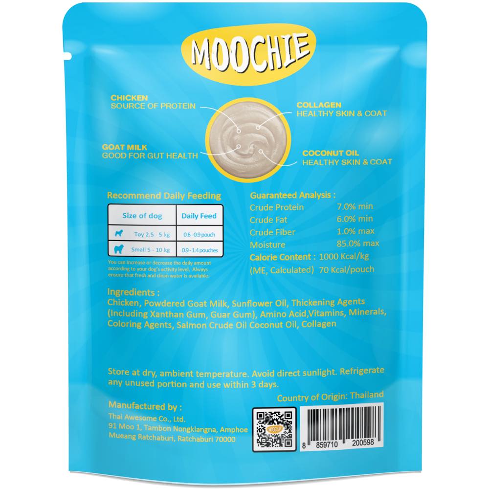 Moochie Chicken Mousse With Goat Milk Grain-Free Liquid Dog Treat 70g ...